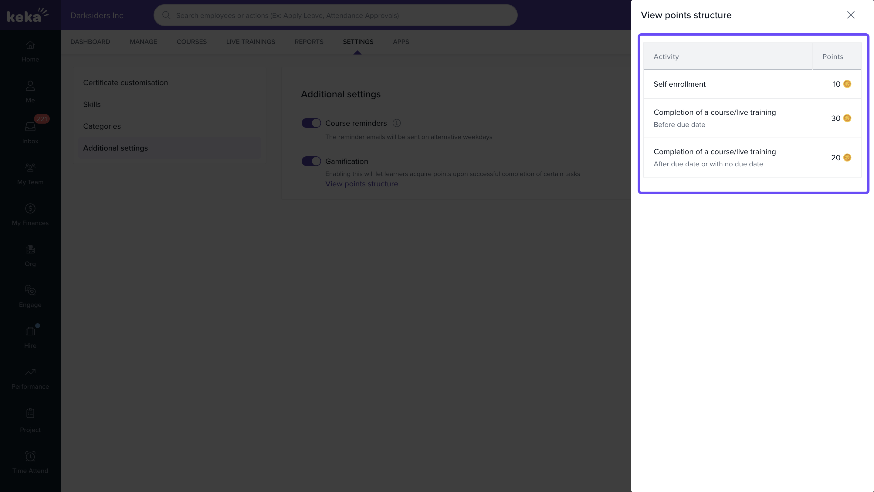 Gamification in Keka Learn – KekaHR Help Center